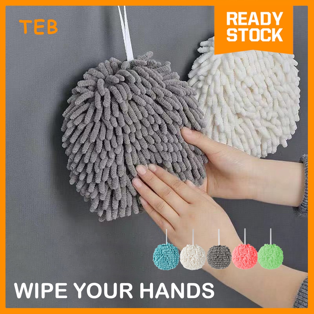 Chenille Hand Towels Round Shape, Bathroom Hand Towels with Hanging ...