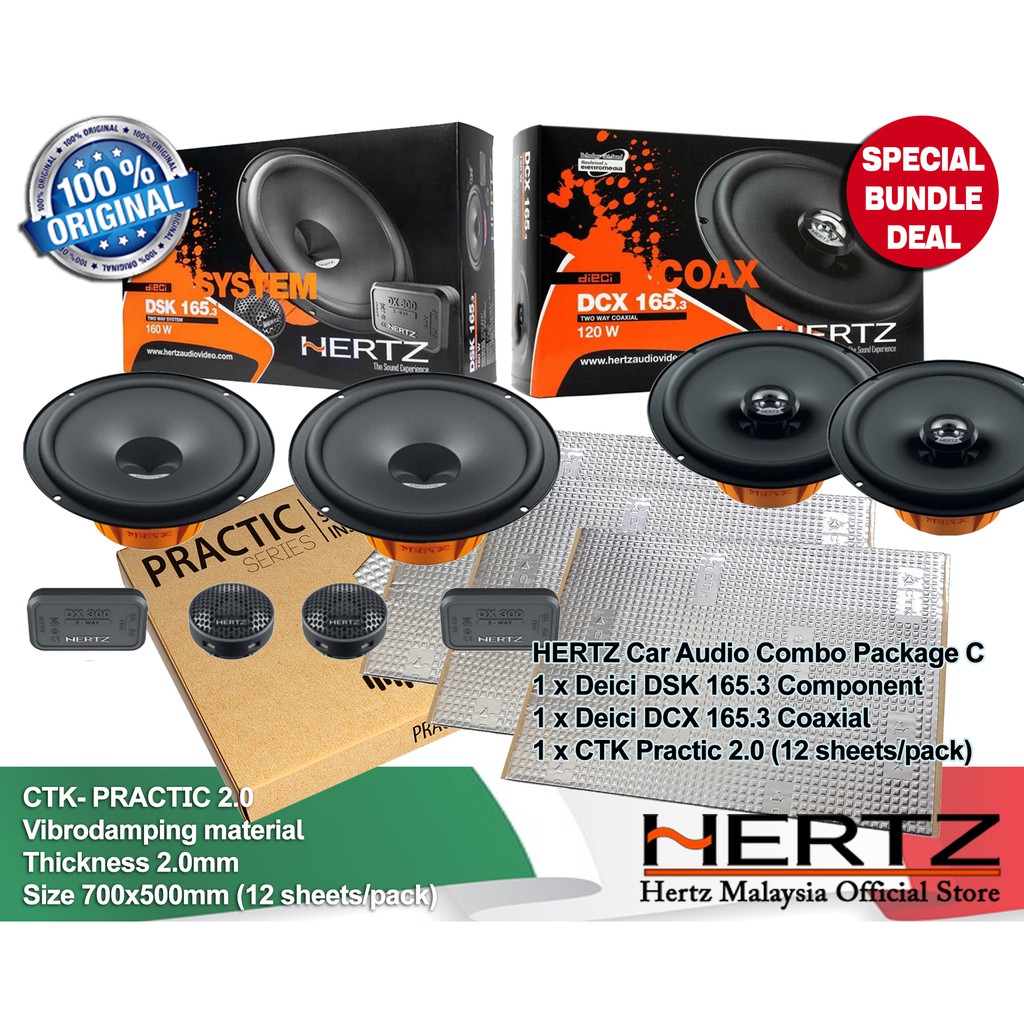 Hertz Bundle Package C -Dieci DSK 165 Comportment + DCX 165 Coaxial + CTK Practic 700x500mm (12 ...
