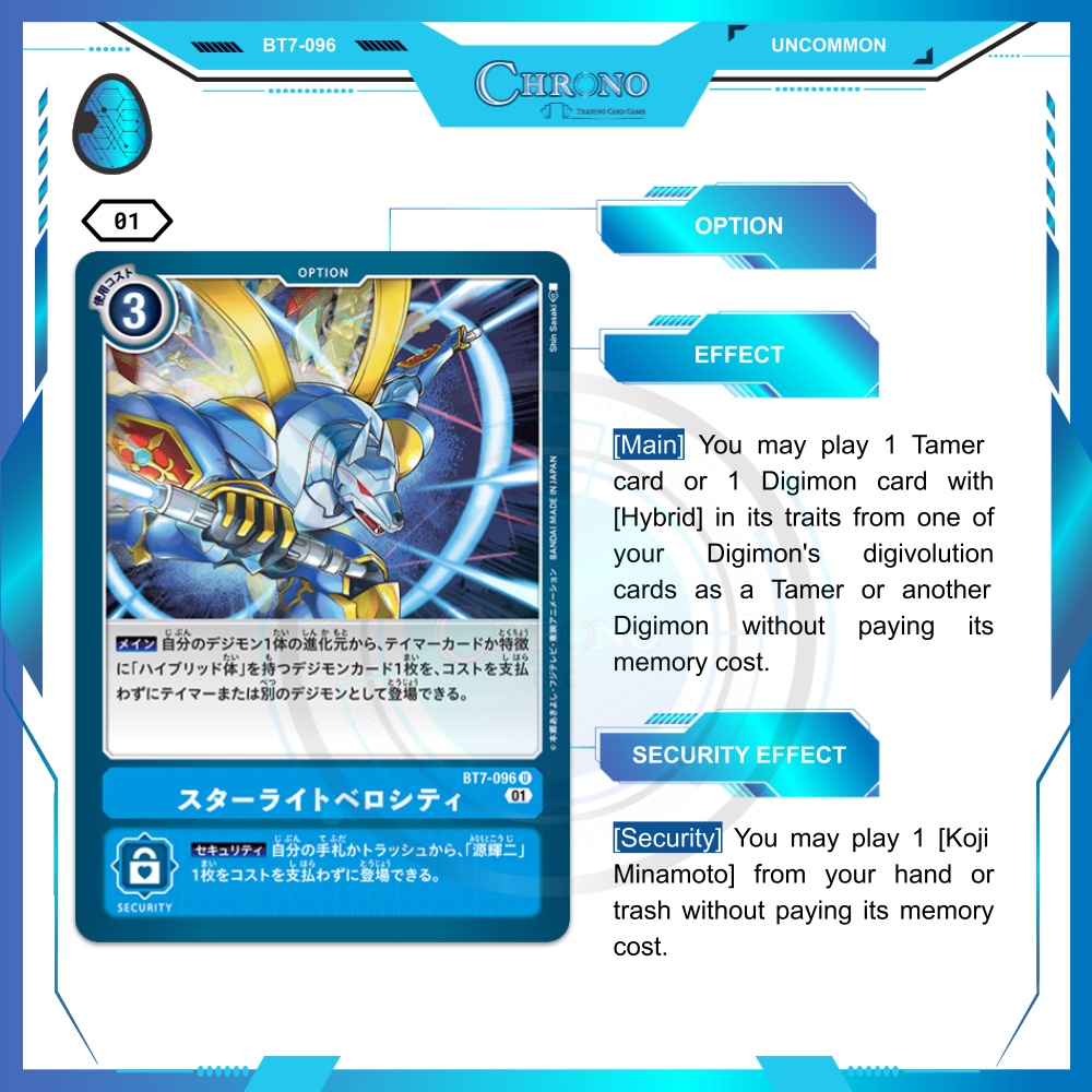 BT7-096 | Stralight Velocity | Uncommon | Digimon Card Single | Chrono TCG | Next Adventure ...
