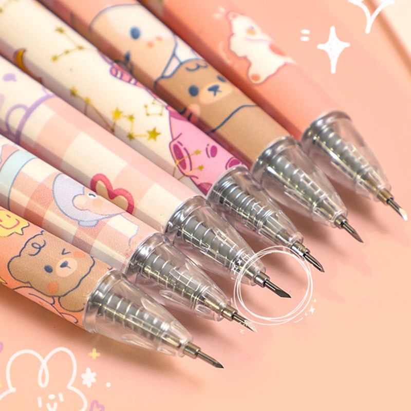 Cute Cartoon Retractable Carving Pen Knife Student Portable Pen Shape ...