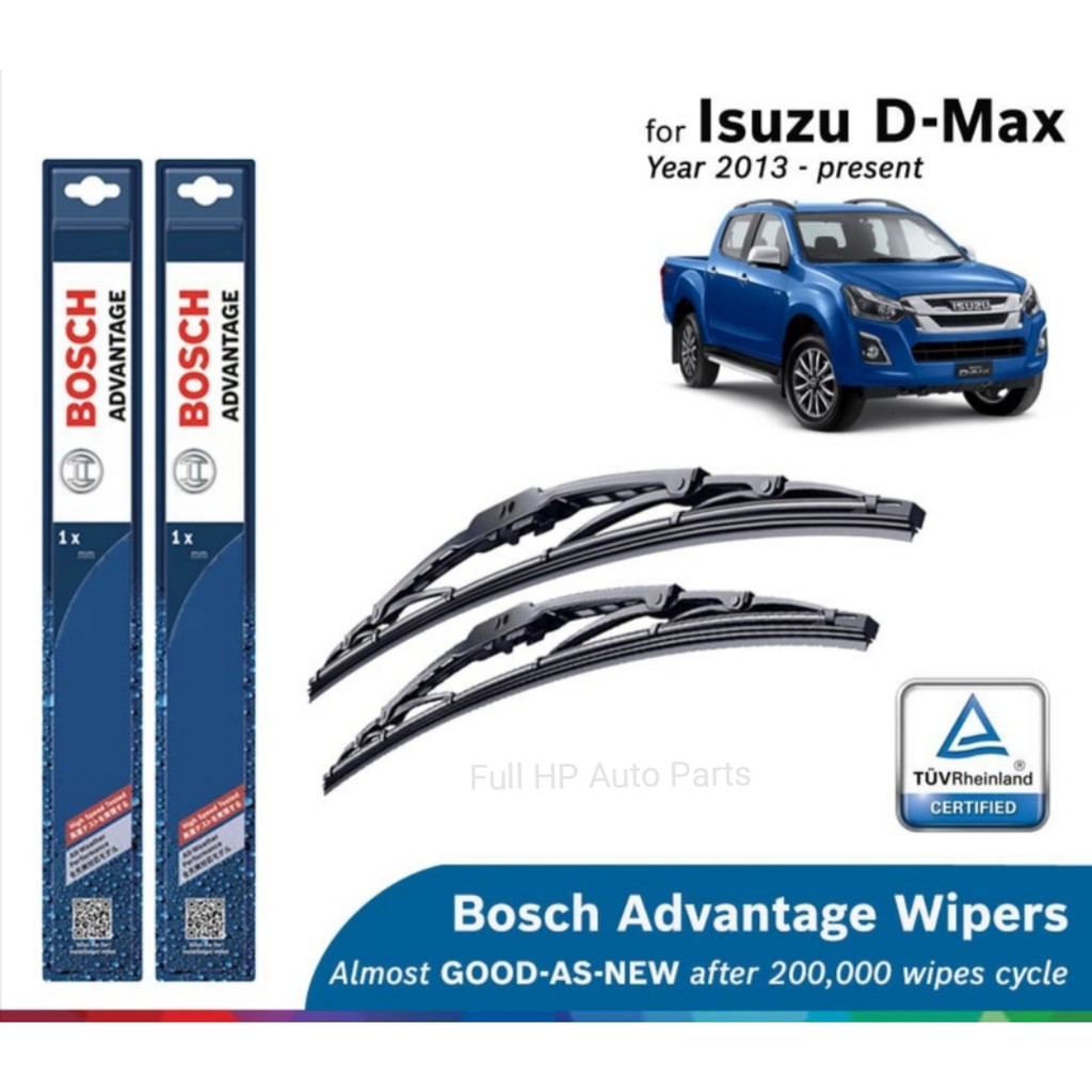 Bosch Advantage U Hook Wiper Set for Isuzu DMax / DMax 2nd Gen (22"/19") | Shopee Malaysia