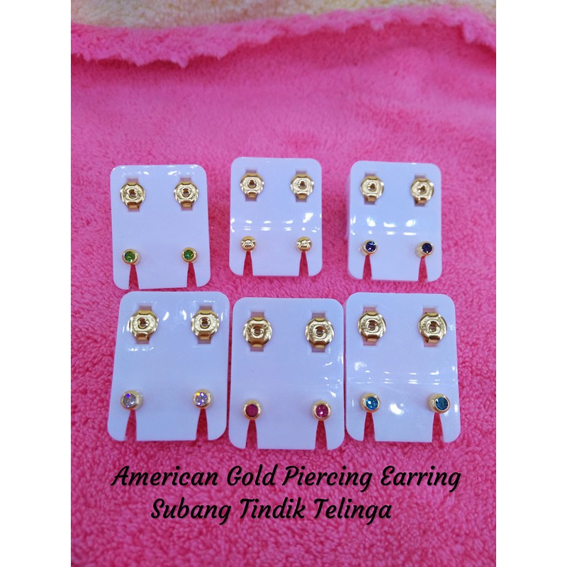 Subang Tindik 🔔American Gold🔔 | Shopee Malaysia