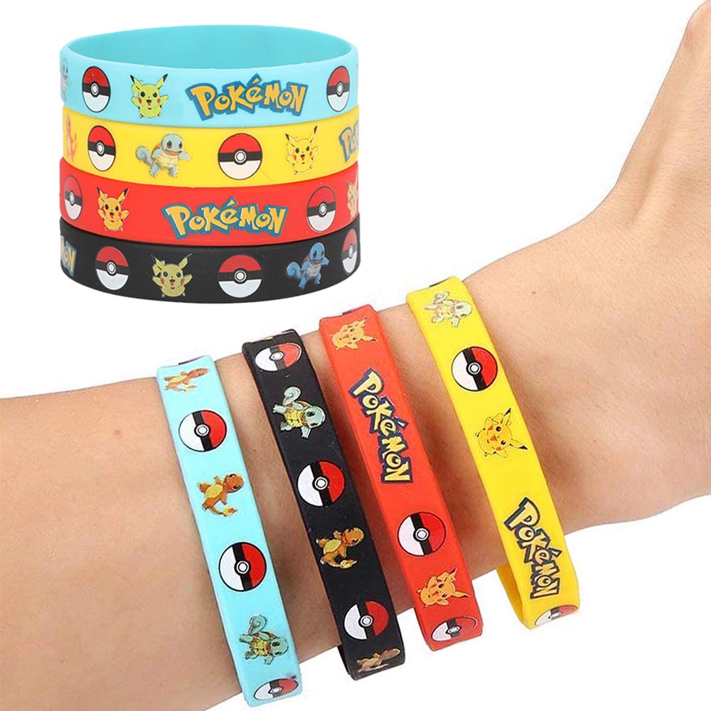 Pokemon Silicone Bracelet Pikachu Figure Cartoon TOMY Squirtle Bracelet ...