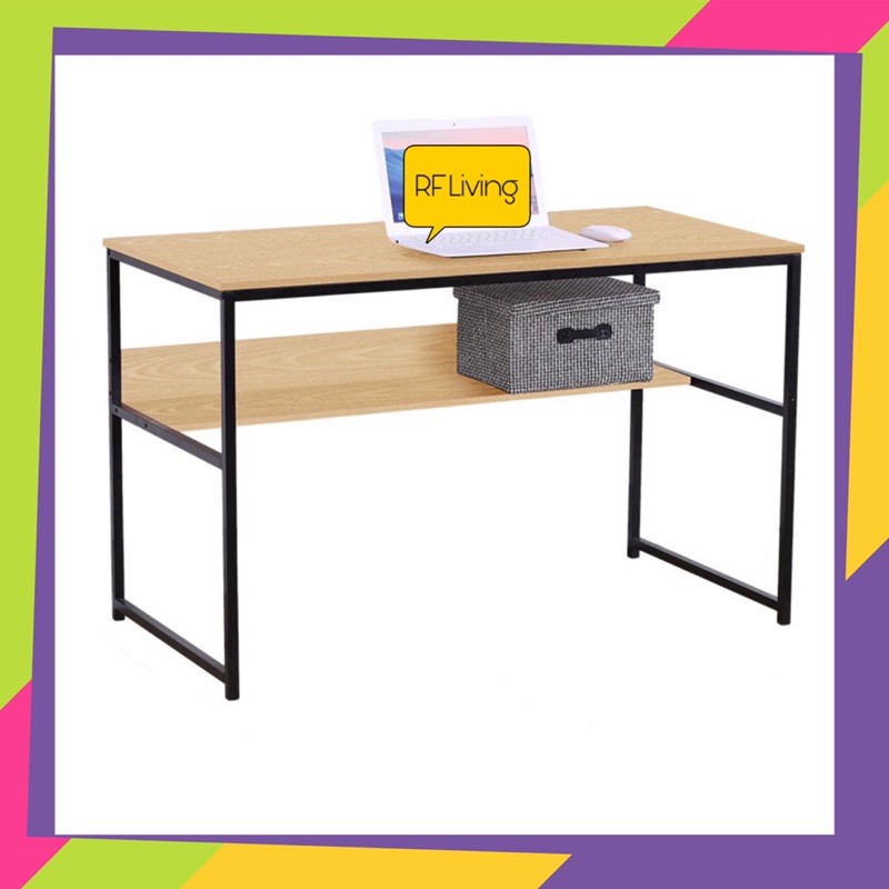 RF Living Modern Home Office Table Writing Computer Table Bottom Shelf ...