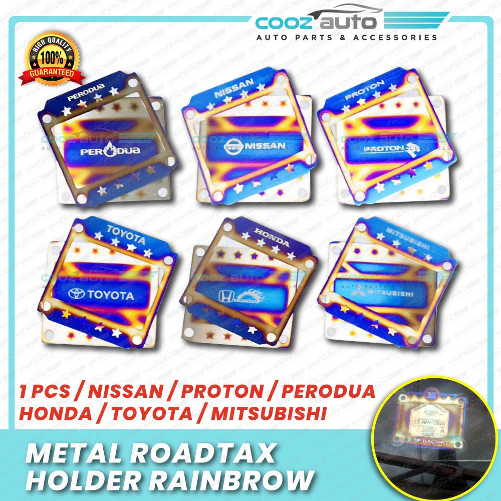Universal Car Roadtax Sticker Holder Windscreen Titanium Metal Rainbow ...