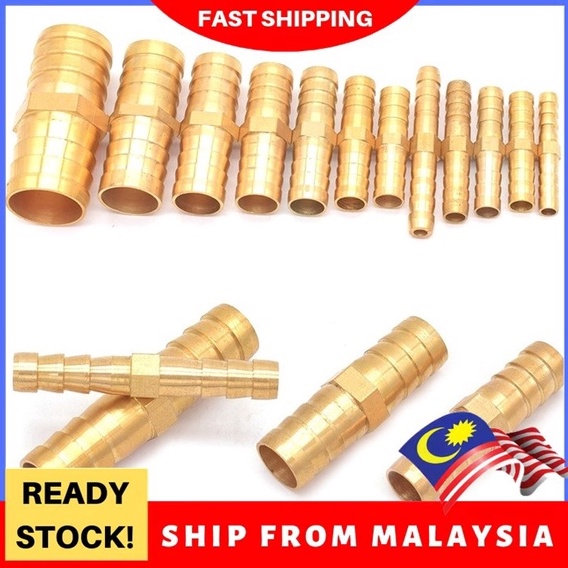 1pcs 3~25mm (M.STOCK) Brass Straight Barbed Connectors Equal Diameter ...