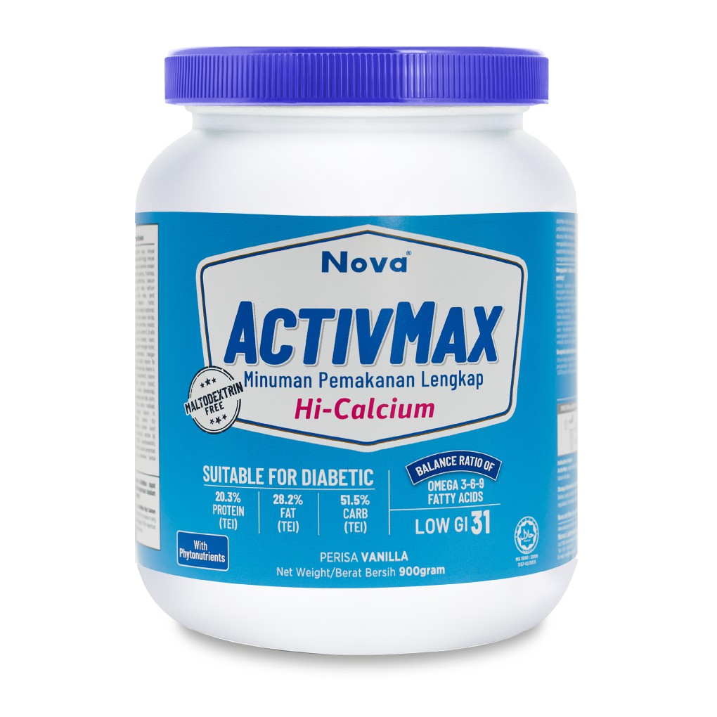 Nova ActivMax High Calcium Vanilla 900g (Exp:01/24) | Shopee Malaysia