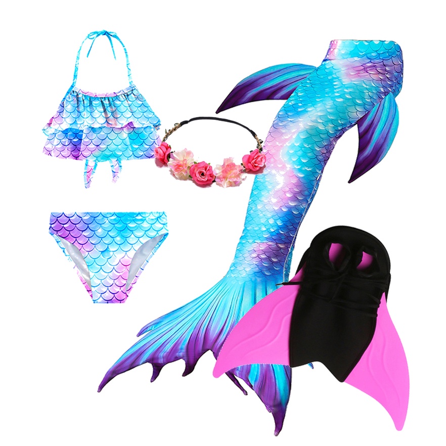 Mermaid Tail Girls Mermaid Costume Cosplay Dress Kids Mermaid Bikini 65 ...