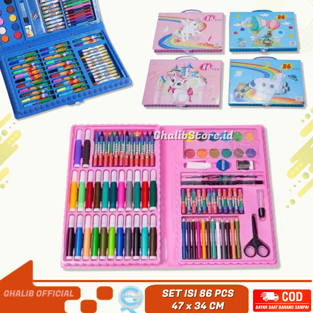 Crayon Set Of 86pcs Colored Pencils Coloring Set Stationary Painting ...