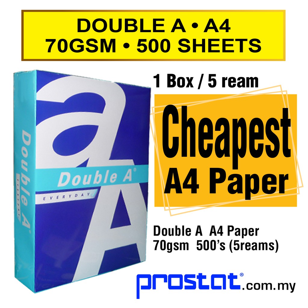 Double A A4 70gsm Paper 500'S (5reams) | Shopee Malaysia