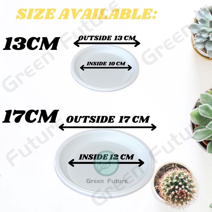 POT PLASTIC SAUCER PLANTS FLOWERS LAPEK PASU BUNGA pot tray tray pasu ...