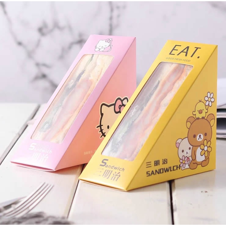 Paper Sandwich Box 10pc with Window & Lock | Bekas Sandwich Kertas 10pc ...