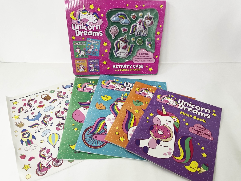 Unicorn Dreams Bubble Stickers 4 Cute Books Gift Set for Kids with 4 ...