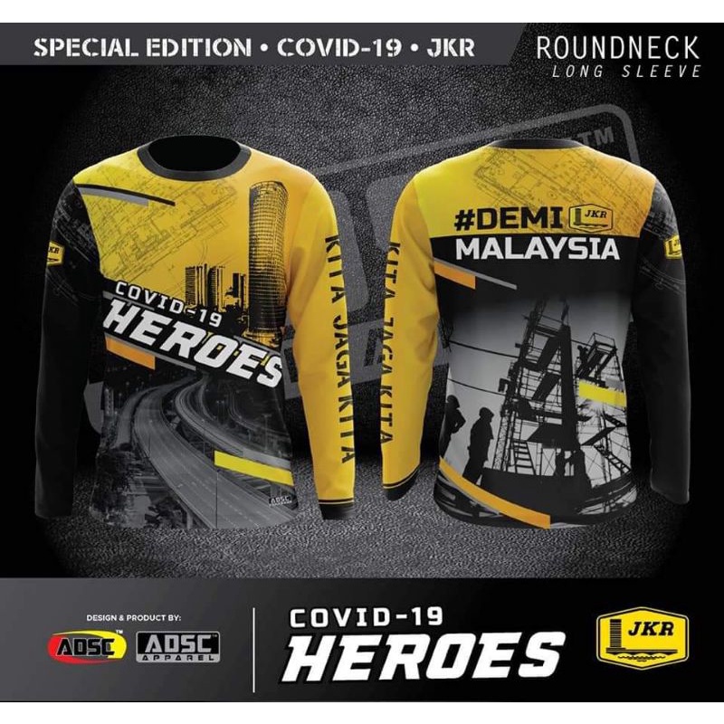 Tshirt Sublimation Jabatan Kerja Raya ( JKR ) | Covid-19 Frontliner ...