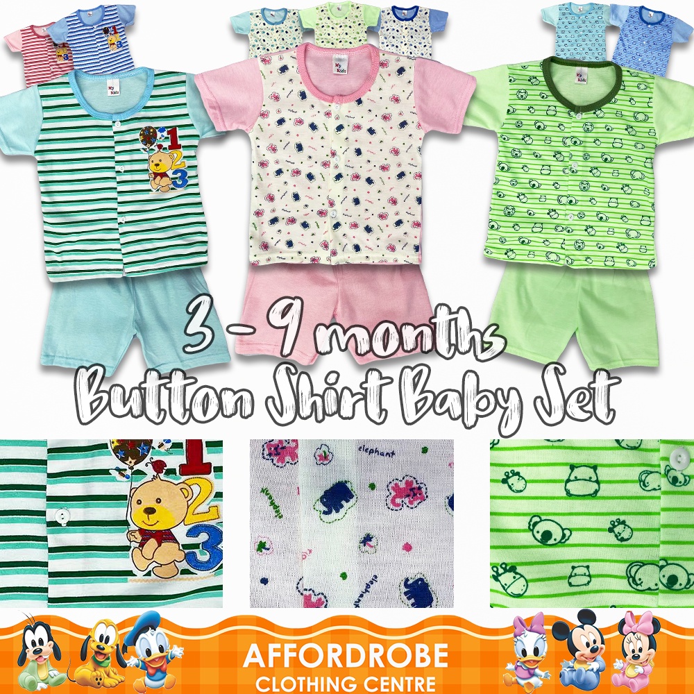 Baby Cotton Set 3-9 month Cute Pattern Infant Small Shirt Shorts/Set ...