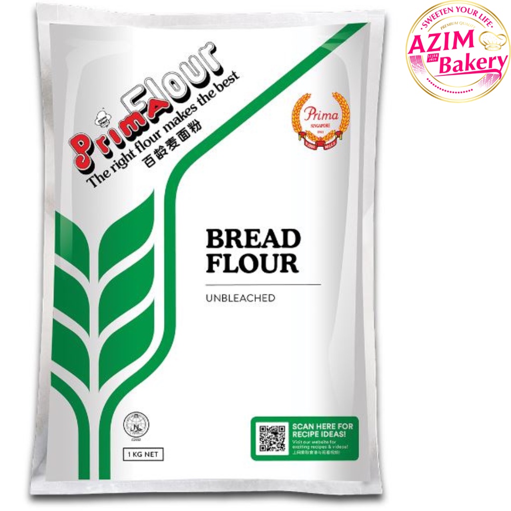 Prima Bread Flour Unbleached 1KG (PREMIUM QUALITY) HALAL by Azim Bakery ...