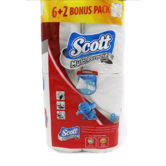 SCOTT KITCHEN TOWEL BONUS PACK (6ROLLS + 2ROLLS) | Shopee Malaysia