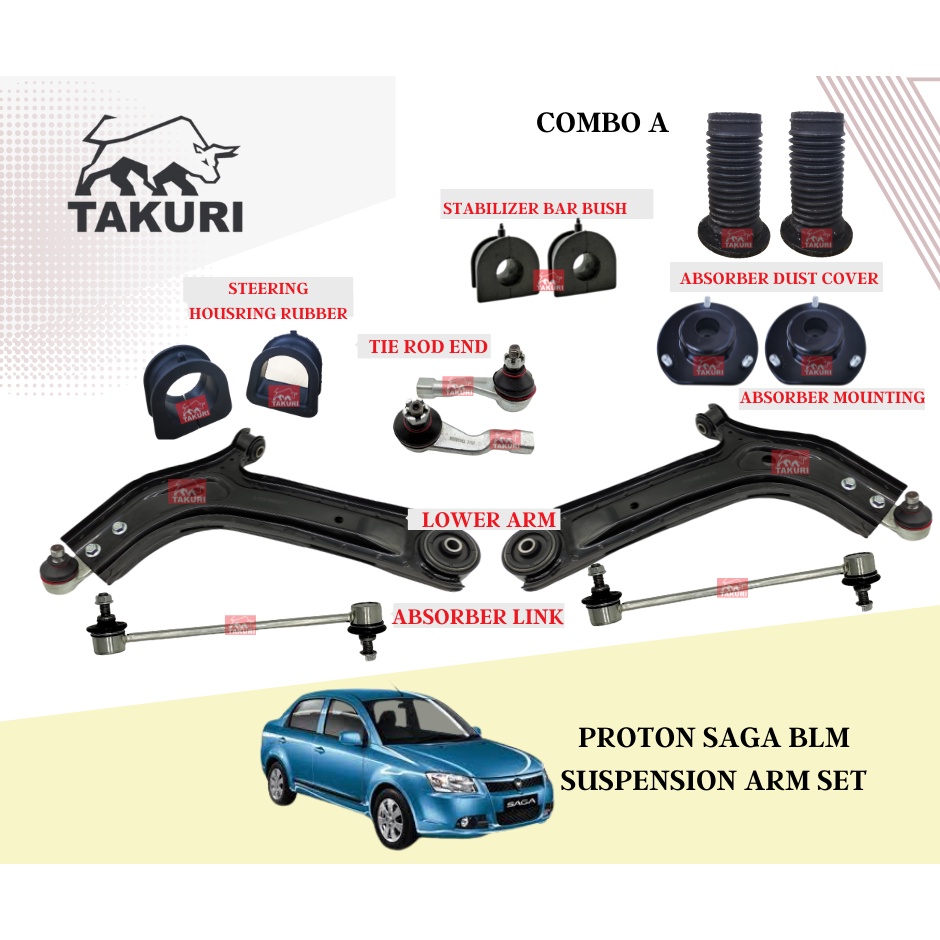 PROTON SAGA BLM FRONT LOWER ARM ASSY STABILIZER LINK SUSPENSION ARM SET ...