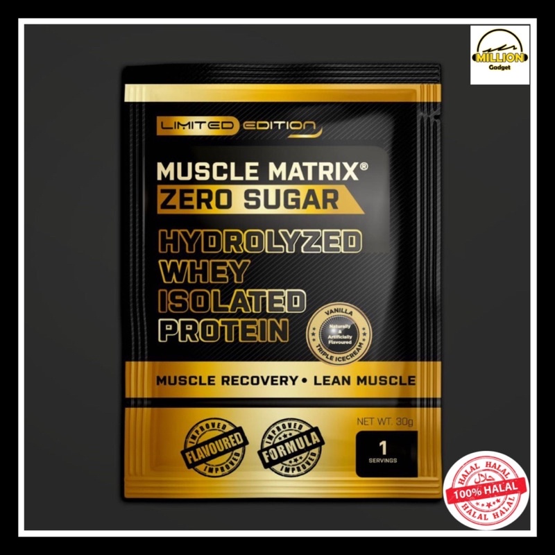 🔥READY STOCK🔥 TRAVEL PACK (SACHET) MUSCLE MATRIX Whey Protein Zero ...