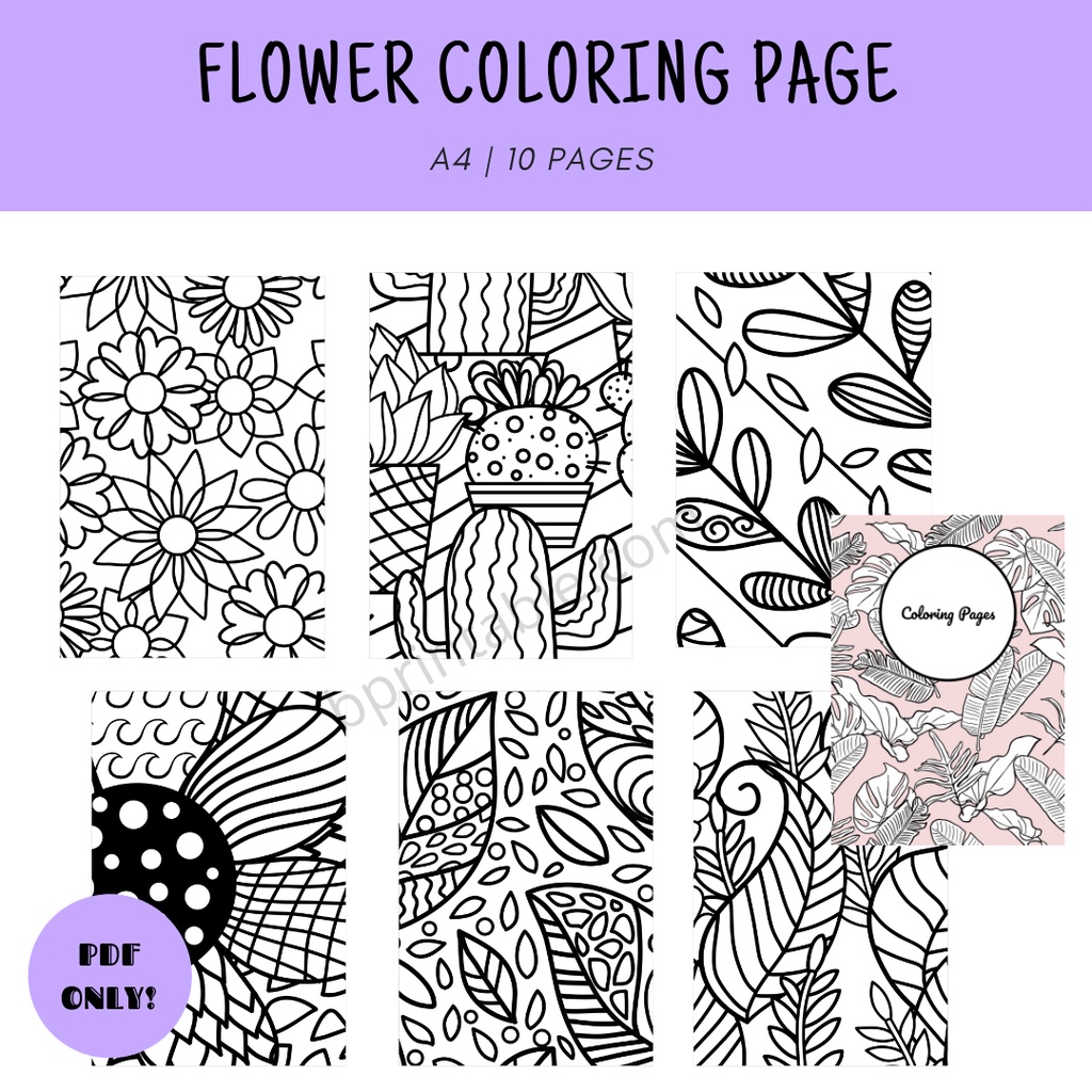 [PDF] Buku Warna Flower Colouring Book for Kids Buku Mewarna PDF Online ...