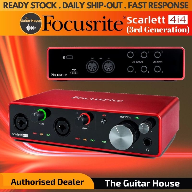 Focusrite Scarlett 4i4 3rd Gen USB Recording Audio Interface (3rd ...