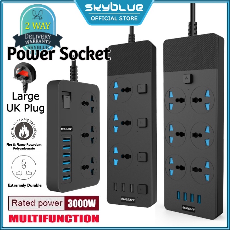 Universal Extension Power Socket With USB Ports Charger Power Strip ...