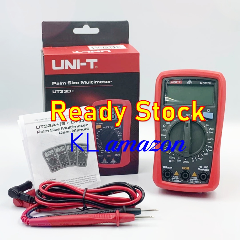 (ACCEPT URGENT ORDER!) UNI-T UT33D+ Ac/Dc 600V Dc 10A Palm Size Multimeter With NCV | Shopee ...