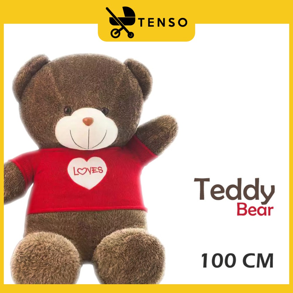 TENSO 1 Meter Giant Teddy Bear with Love Red Shirt | Shopee Malaysia