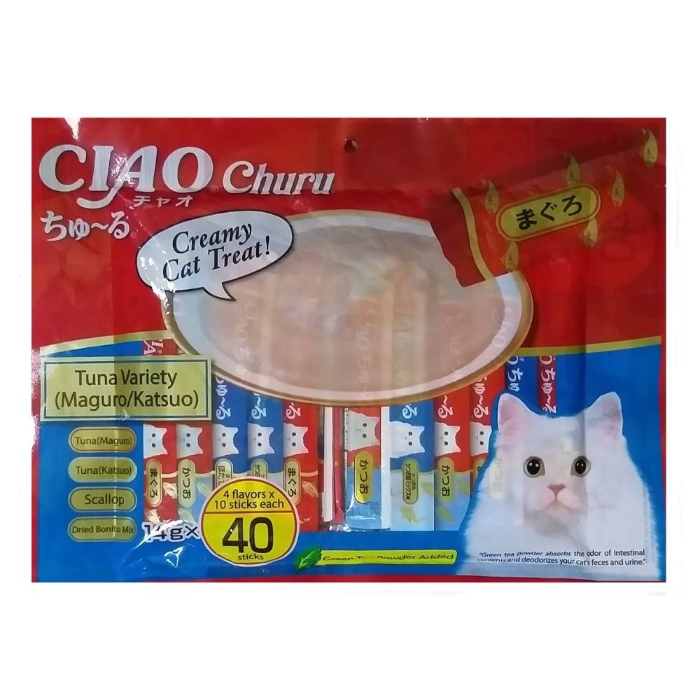 Ciao Churu Tuna Variety (Maguro/Katsuo) Creamy Cat Treat 560g (14g x 40 Sticks) | Shopee Malaysia