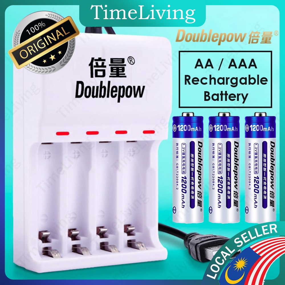 Original Rechargeable Battery 1.2V Ni-MH AA AAA Battery Double Pow Fast ...