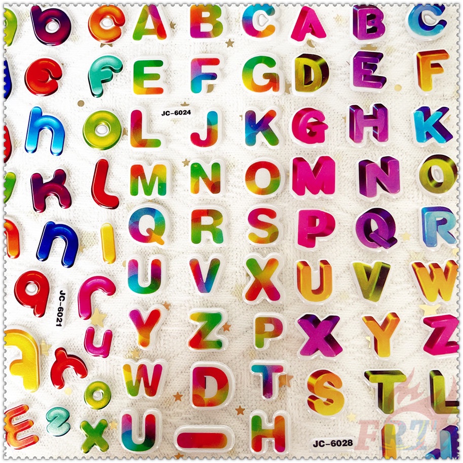 English Letters Q 1 DIY Rewards Sticker 1 Sheet 3D Puffy Bubble