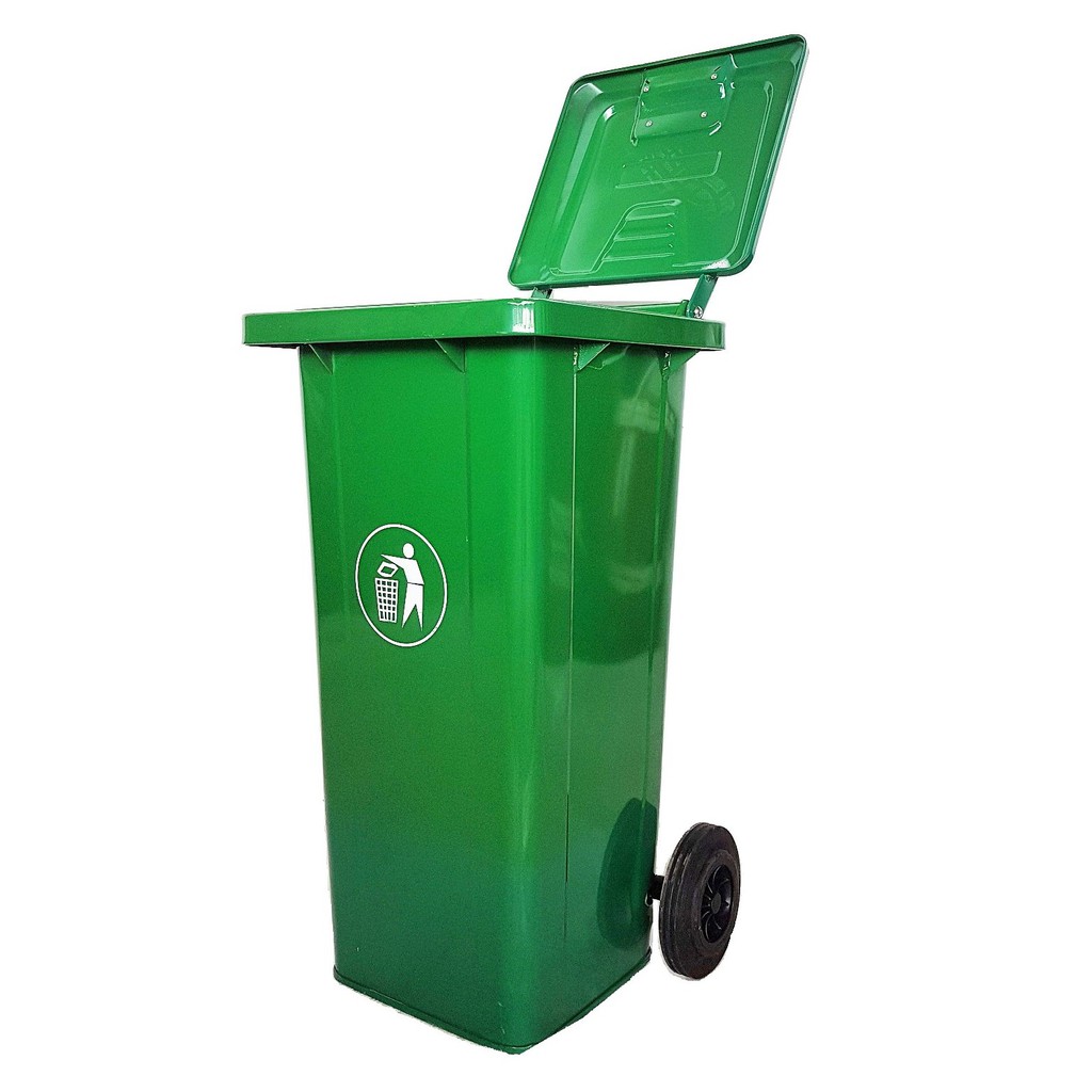 Muhibbah 2 Wheel Galvanised Iron Mobile Garbage Bin 240 Litres | Shopee ...