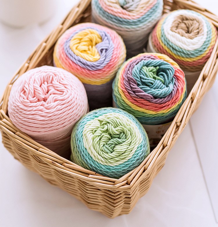 20 Color 5ply 100g Cake Yarn Cotton Yarn Crochet Colorful Rainbow Yarn ...