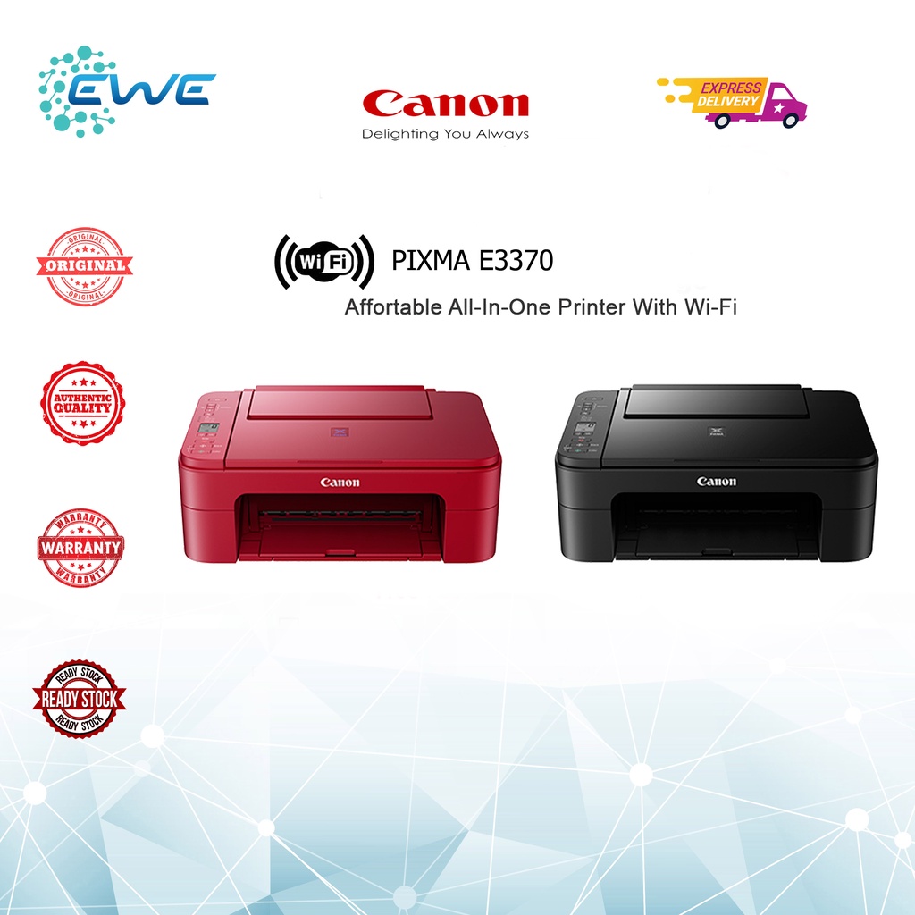 *Ready Stock* Canon PIXMA E3370 All In One Printer - Compact Wireless All-In-One with LCD ...