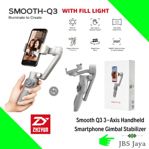 ZHIYUN SMOOTH Q3/Q4 3-Axis Gimbal Stabilizer With Fill Light Gimbal Viral | Shopee Malaysia
