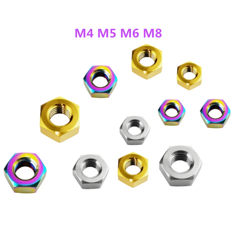 Titanium Nuts M4 M5 M6 M8 Hex Nut for Bicycle Motorcycle Car Fastening Nut Lock Hex Nut High ...
