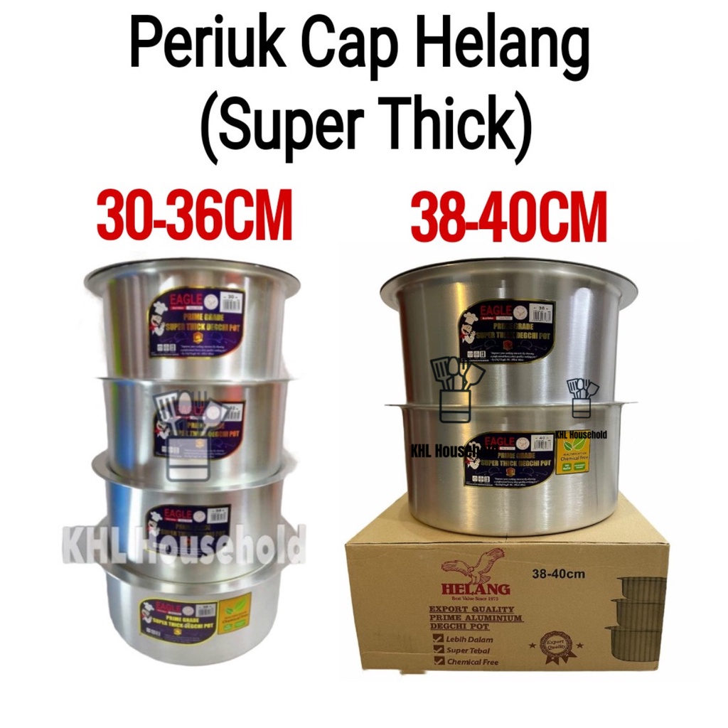 PERIUK ALUMINIUM CAP HELANG (EAGLE EXTRA THICK) 30-36CM/38-40CM PALING ...