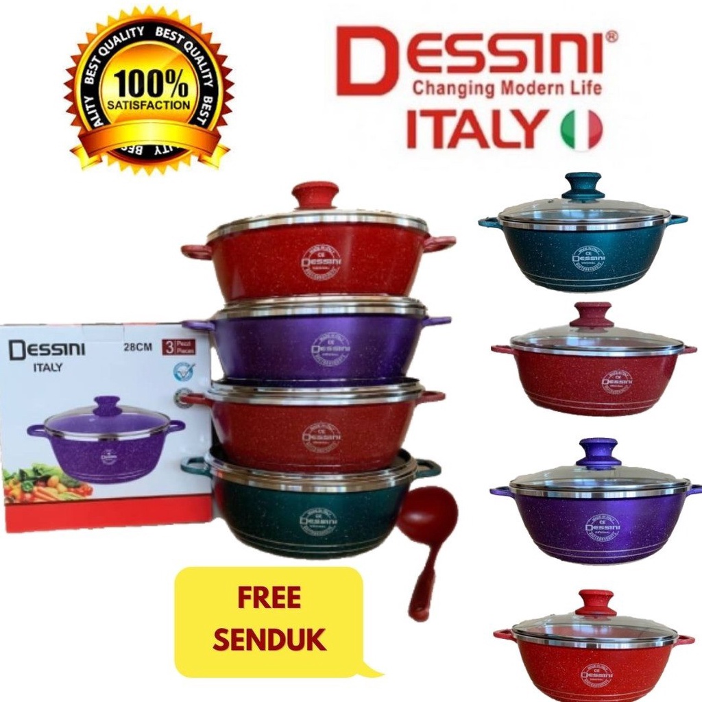🔥READY STOCKS🔥NEW DESSINI 28cm Cassserole Cookware Premium Granite ...