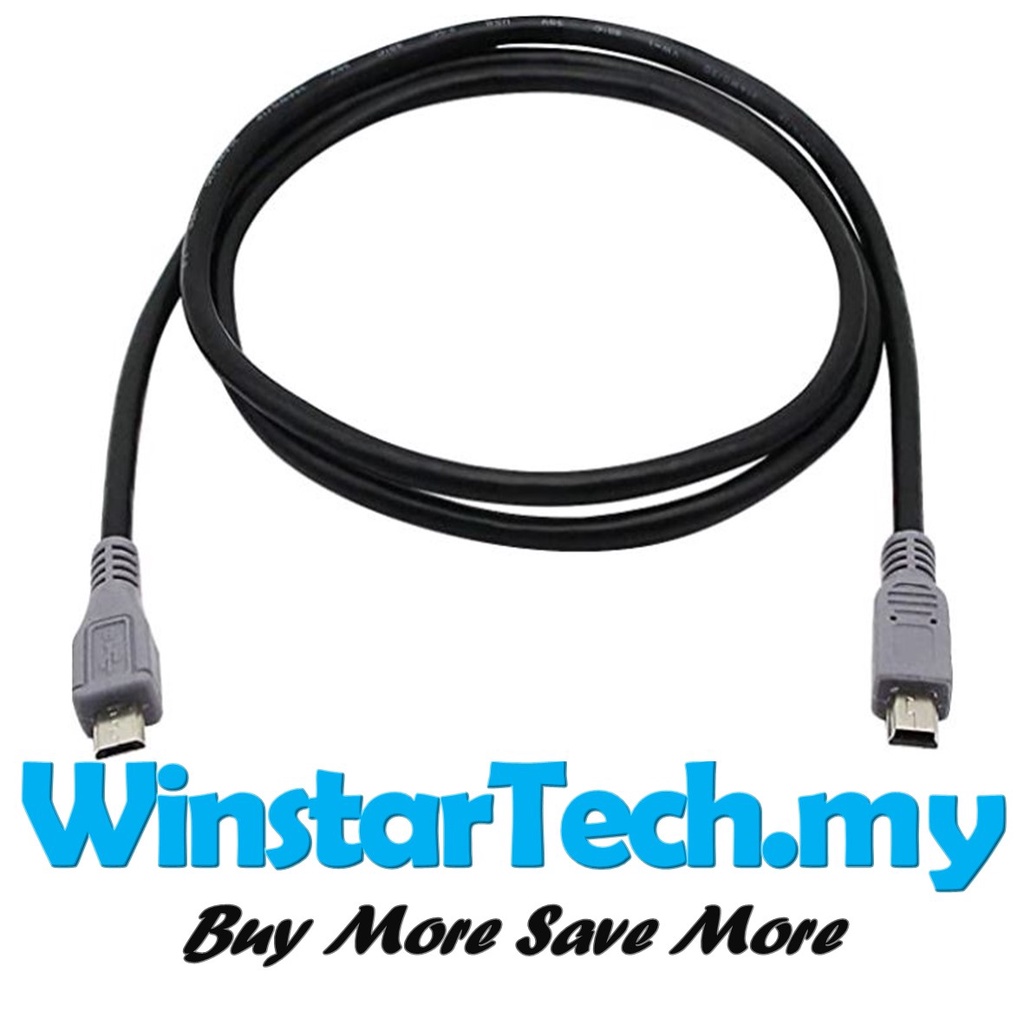 Micro USB Type B male to mini USB Type B male Host OTG Adapter Cable 0 ...