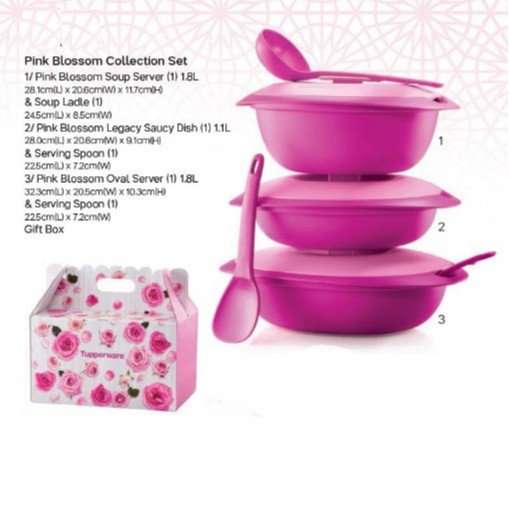 Tupperware pink blossom collection set | Shopee Malaysia