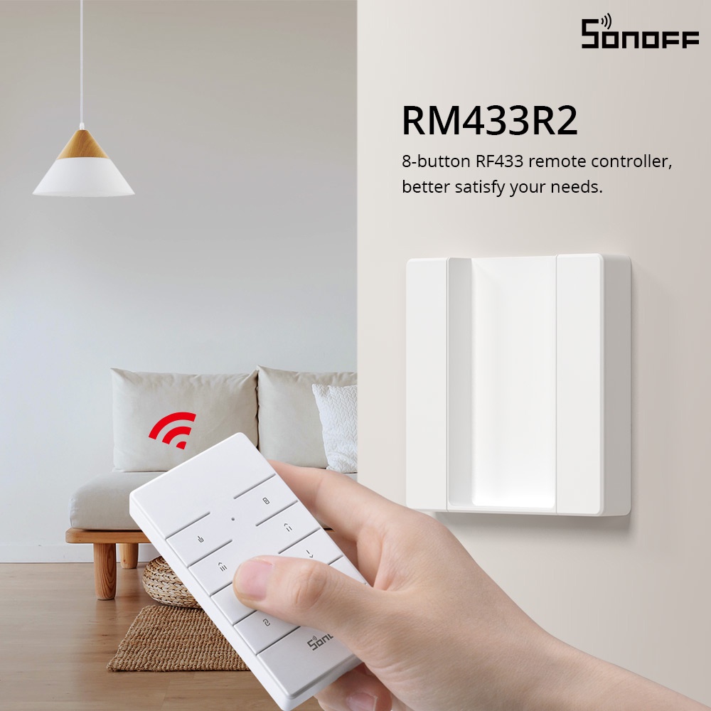 SONOFF RM433 R2 8 Keys Multipurpose Custom 433 MHz RF Remote Controller ...
