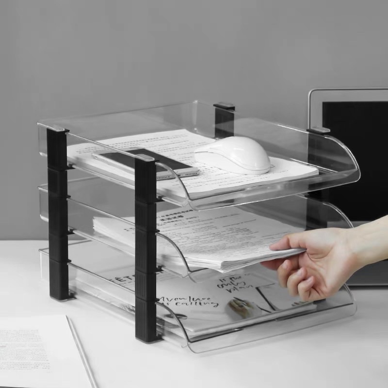 Transparent file holder student desktop file organization data storage ...