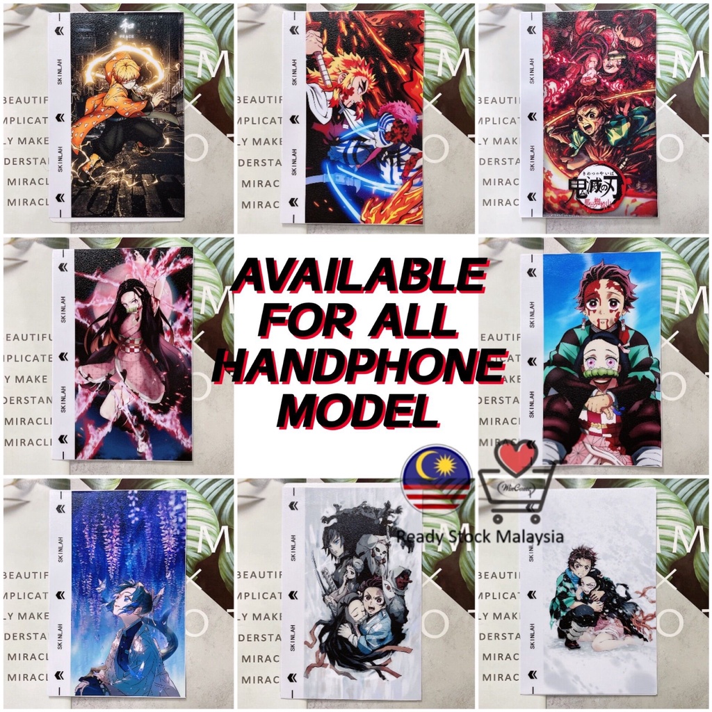 7Mobile Phone Pattern Cartoon Sticker demon slayer Back Sticker ...