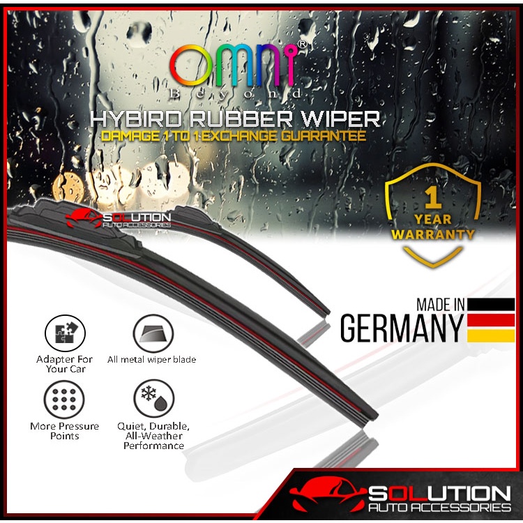 GERMANY Omni Beyond HYBIRD Rubber Car Wiper Blade Perodua Proton Toyota Honda Alza Myvi Axia ...