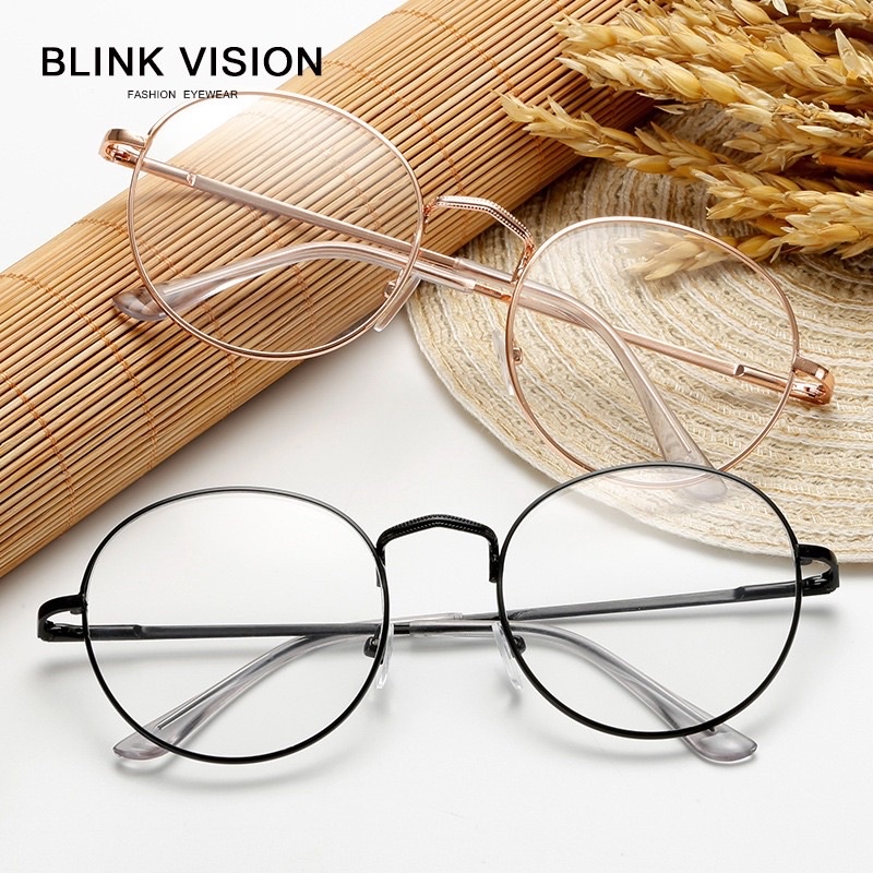 CERMIN MATA FESYEN ARTIS BULAT OVAL CIRCLE CLEAR SPEK MATA WANITA SPEC ...