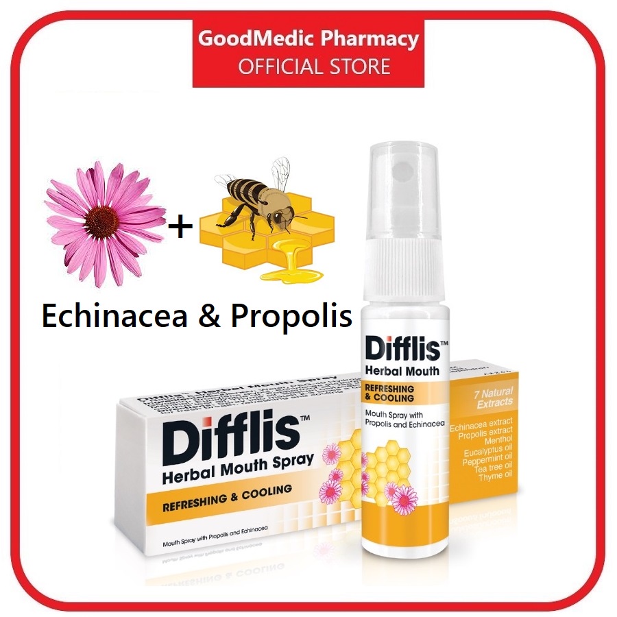 Difflis Herbal Mouth Spray 15ml- Mouth Spray with Propolis & Echinacea ...