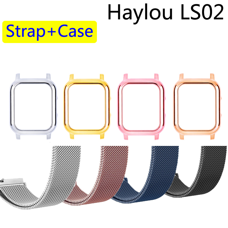 2 in1 Haylou LS02 Strap Milanese Magnetic Loop with Hard Protective ...