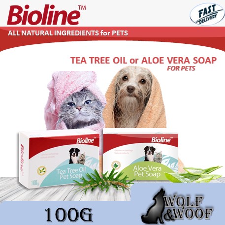 Bioline Aloe Vera/Tea Tree Oil Pet Soap 100g - (For Dogs & Cats Use ...