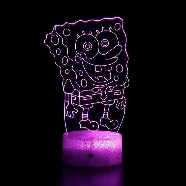 Lampu Malam Illusion Sponge Bob 3D untuk Bilik Tidur Kanak-kanak. Lampu ...