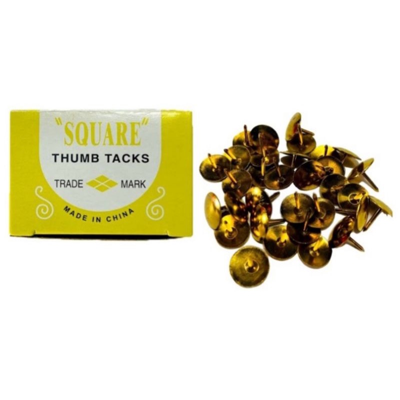 thumb tack pin gold colour / paku payung gold ( 20 box ) | Shopee Malaysia